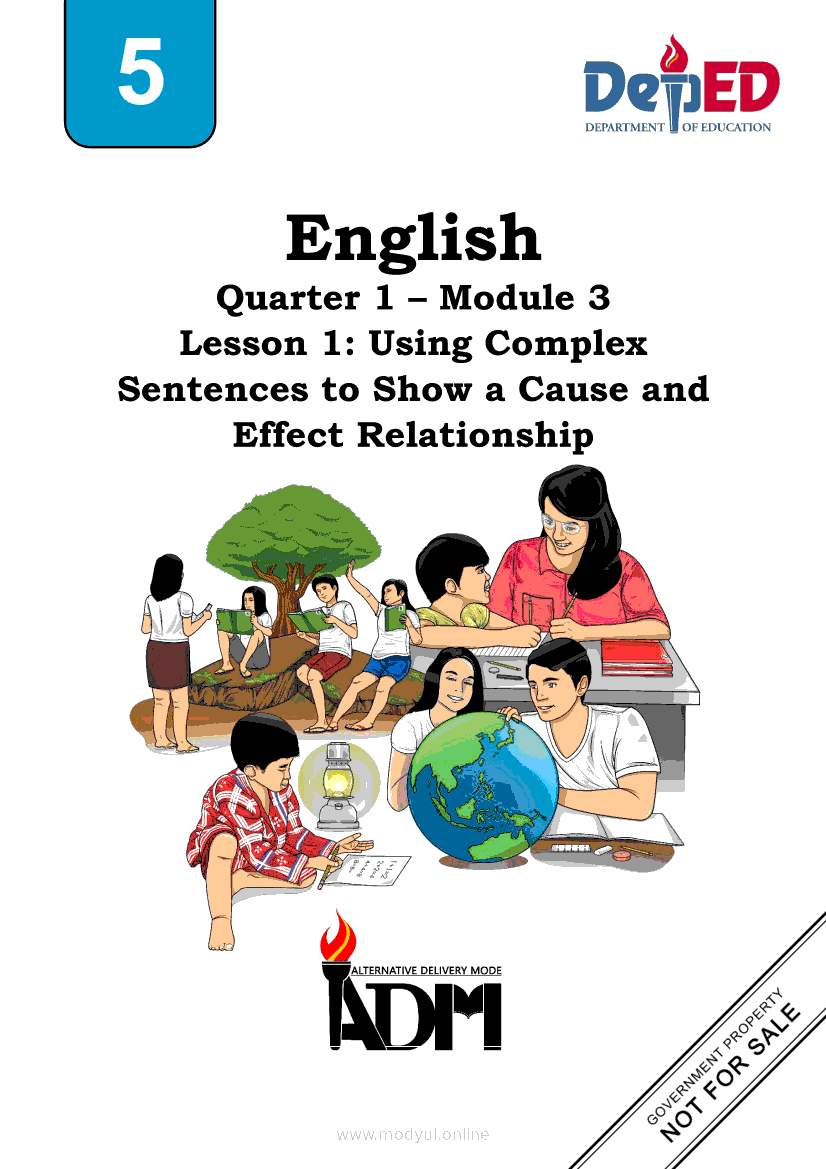 English 5 Module 3 Lesson 1 Using Complex Sentences To Show A Cause