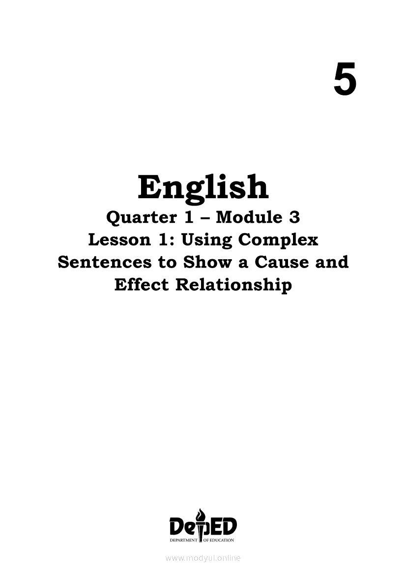 English 5 Module 3 Lesson 1 Using Complex Sentences To Show A Cause English 5 Module 3 Lesson 1 Using Complex Sentences To Show A Cause