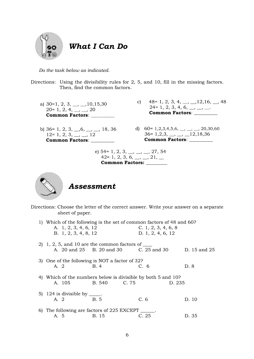 Math 5 Module 1 Divisibility Rules For 2 5 And 10 Grade 5 Modules Math 5 Module 1 Divisibility Rules For 2 5 And 10 Grade 5 Modules